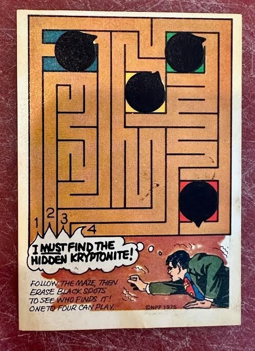 1975 Wonder Bread Puzzle Card NPP Rampagin Robots / Kryptonite Superman ...