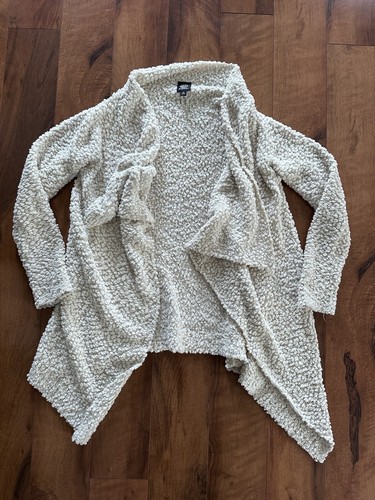 Bobeau Womens Sz Medium Sweater Ivory Cardigan Open Draped Front ...