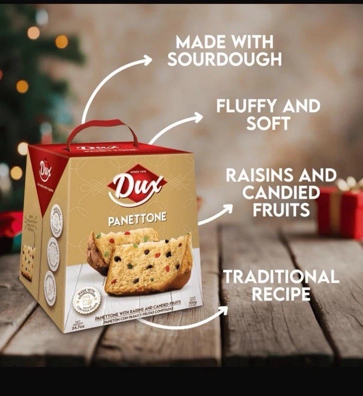Dux Panettone Fruit & Raisins Cake – 700g (24.7 oz) – Traditional ...