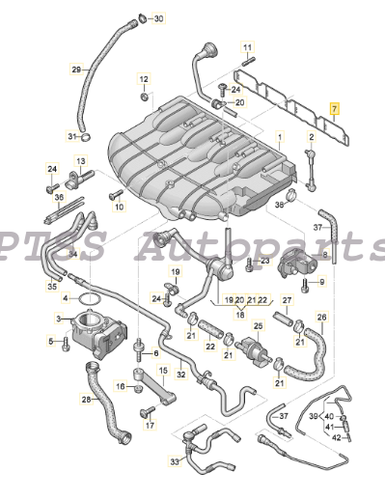 OEM Elring 06F129717D Intake Manifold Gasket for VW Tiguan Golf Jetta ...
