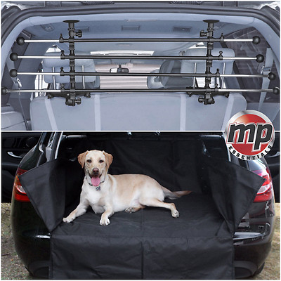 Durable Car Boot Liner Mat & Bumper Protector + Deluxe Dog Barrier Bar ...