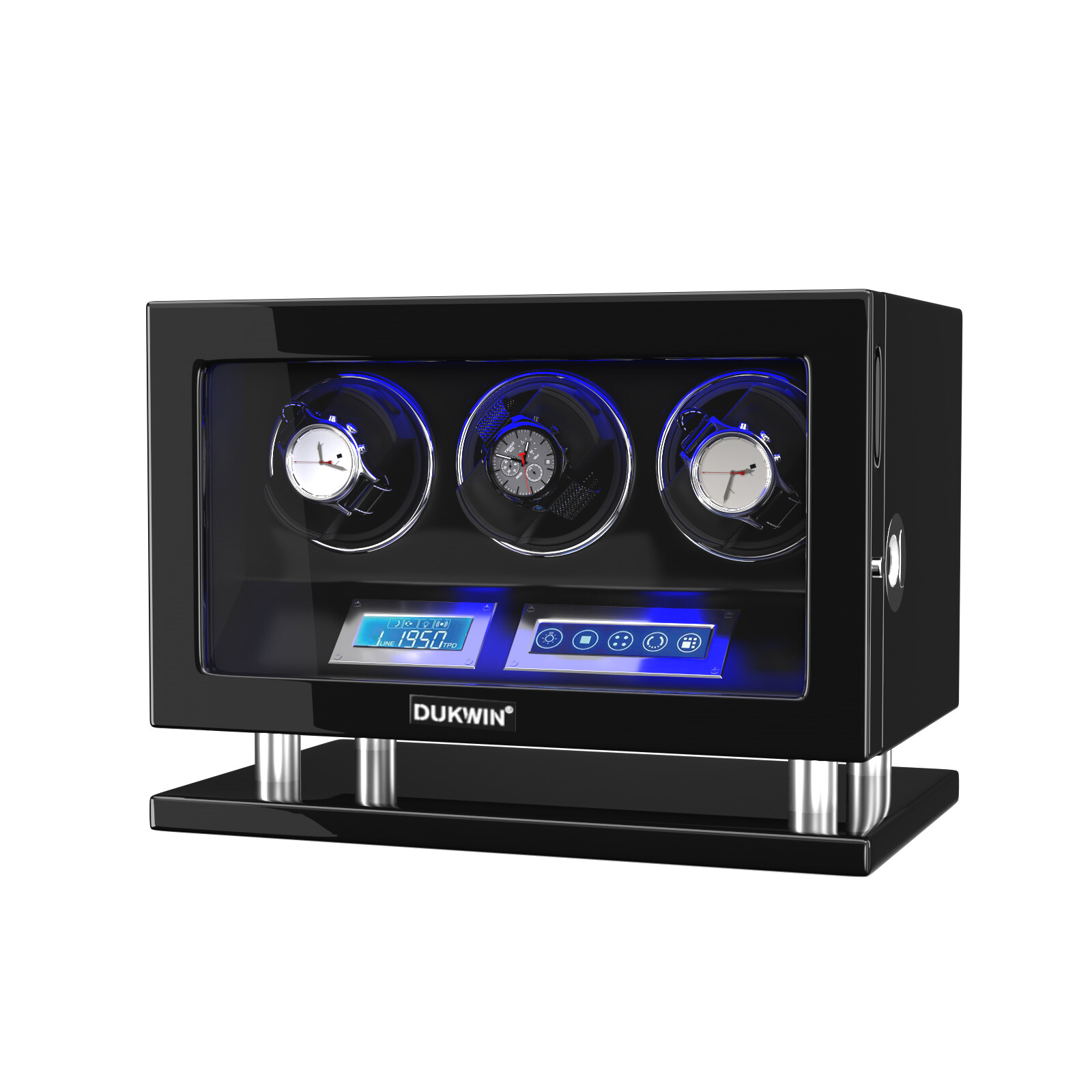 Automatic 3-12 Watch Winder Box LCD Touch Screen Case Fingerprint ...