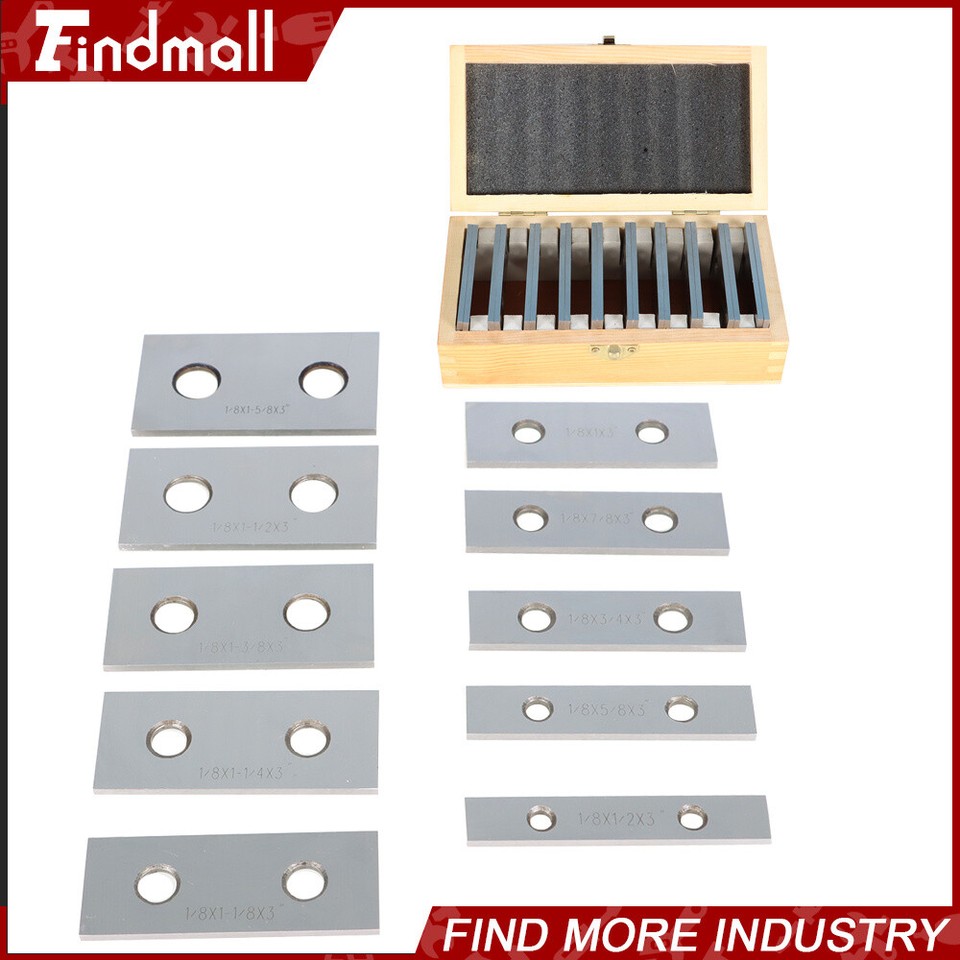 10 Pair 1/8 × 3" Precision Parallel Set Hardened Steel In Case Steel US ...
