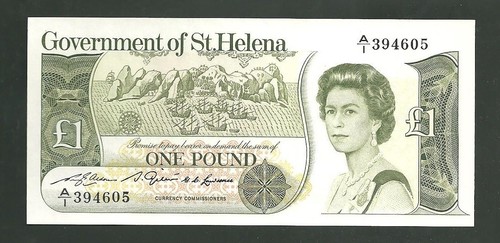 Government Of St. Helena One Pound Currency Note Pick #9 Paper Money 1 ...