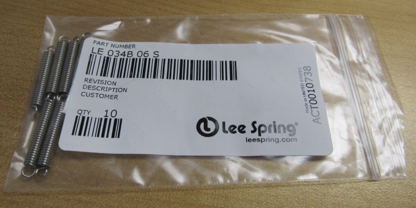 6x Lee Spring LE-034B-06-S .188"OD 1.25" Long Stainless Extension ...