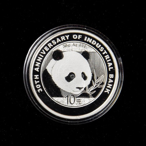 2018 China 10 Yuan - Industrial Bank 30th Anniv 30 g Panda Silver Coin ...