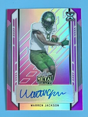 2021 Leaf Metal Draft Warren Jackson #RA-WJ1 AUTO Pink /20 Los Angeles ...