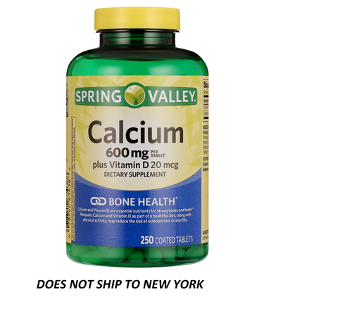 Spring Valley Calcium Supplement 600mg with Vitamin D 20mcg Bone Health ...