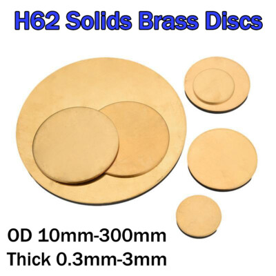 H62 Solids Brass Discs Blanks Metal Round Sheets OD 10mm-300mm Thick 0 ...