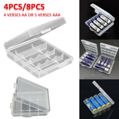 4/8Pcs Plastic Storage AA AAA Battery Box Batteries Holder Case Cover ...