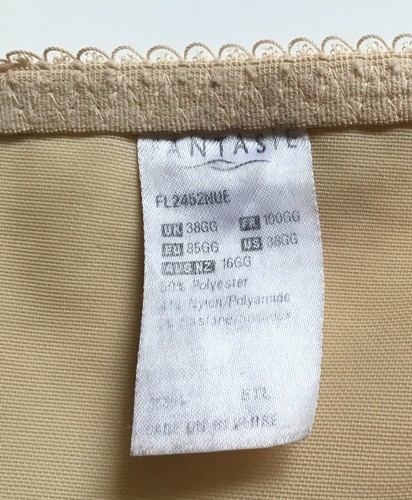 FANTASIE Karina Side Support Underwire Bra 2452 Nude Size 38GG | eBay