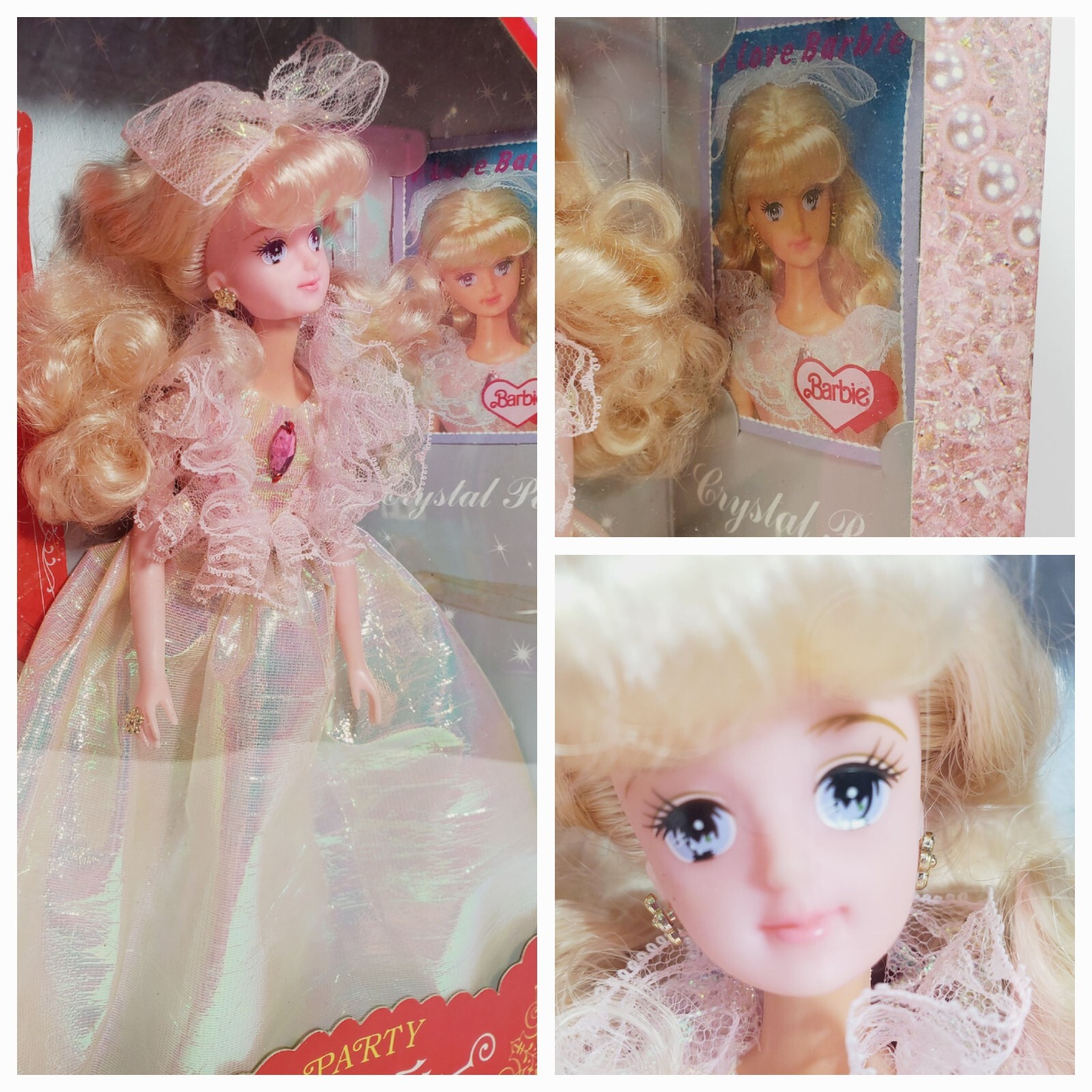 NEW 1990 Ban Dai Japan I Love Barbie Crystal Party Barbie Doll Mattel ...