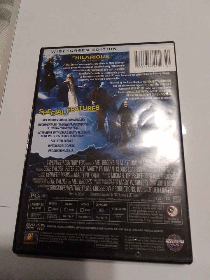Young Frankenstein (DVD, 1974) 24543371571 | eBay