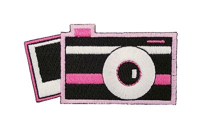 Camera Iron-On or Sew-On Patch, Badge Fabric Bag Clothes Embroidery ...