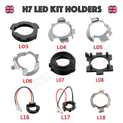 H7 LED CONVERSION KIT BULB HOLDERS ADAPTERS AUDI MERCEDES BMW VW SKODA ...
