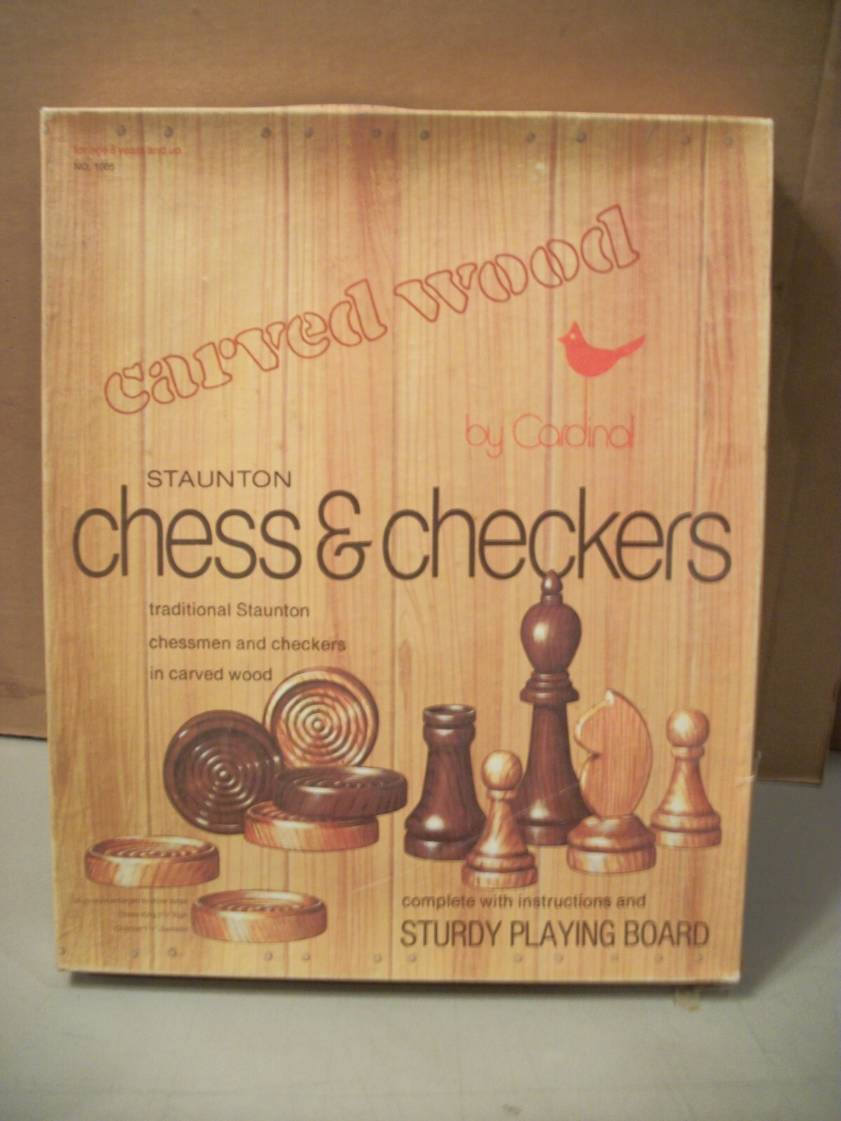 Vintage Carved Wood Staunton Chess & Checkers Cardinal King 2 3/8 ...