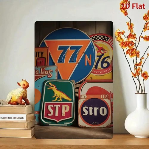 2D Flat 1pc Set of Tin Painting, Retro Logo Tin Painting, Nostalgic ...
