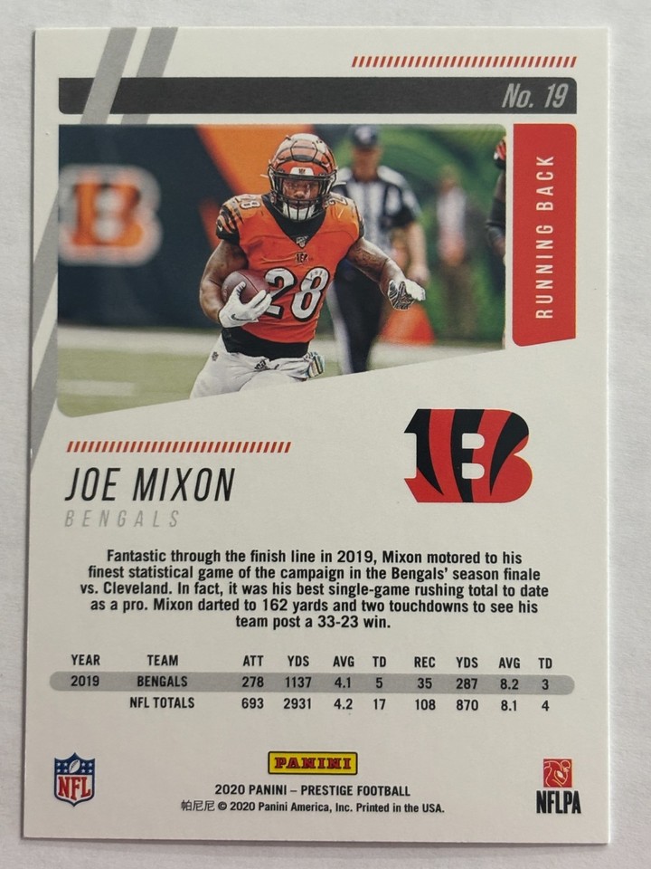 2020 Panini Prestige #19 Joe Mixon Cincinnati Bengals | eBay