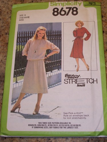 🌹UNCIRCULATED 1978 SIMPLICITY #8678-LADIES DRESS - TOP & SKIRT PATTERN ...