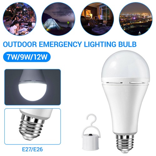 12W E27 Emergency Bulbs Rechargeable LED Light w/Battery Backup Smart ...