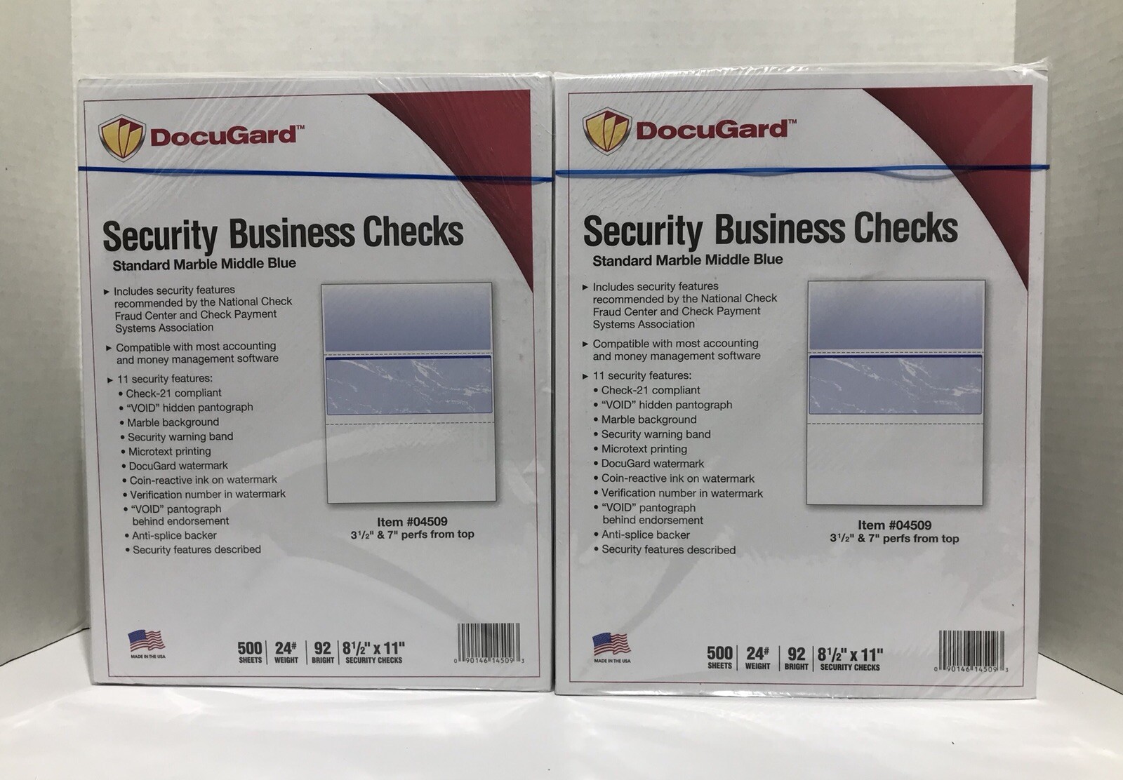 500 Sheets per Ream x 2 DocuGard Business Checks, Blue Middle Marble 24 ...