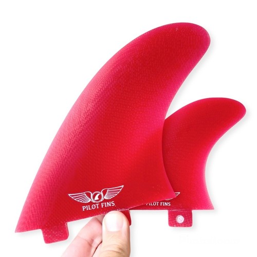 Pilot Fins - Twin Fins (fits fcs1) + Trailer Fin - Red - Surf - New | eBay