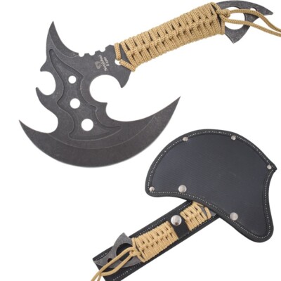 11" Stonewashed Tactical Throwing Axe Sharp Edge Hatchet with Sheath | eBay