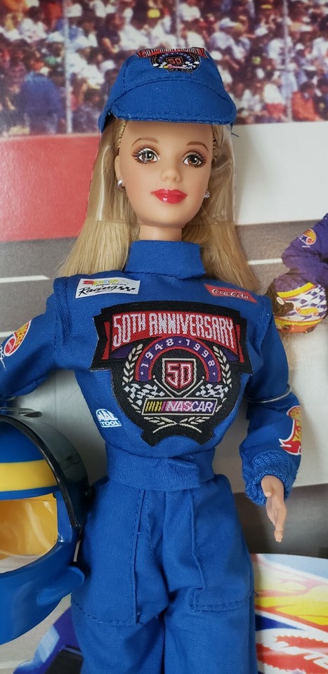 Vintage Mattel Race Car Driver Barbie Doll NASCAR 50th Anniversary 1998 ...