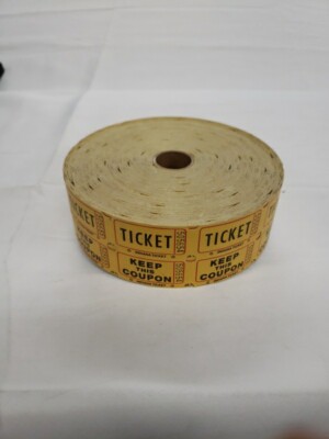Vintage TICKET Roll KEEP COUPON Park Fair INDIANA TICKET. Yellow | eBay