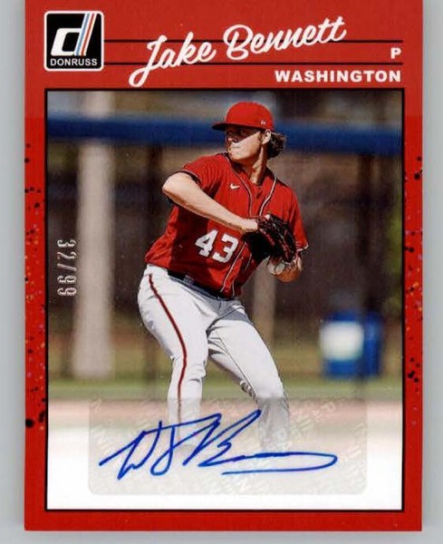 2023 Panini Donruss - Retro 1990 Signatures Red #90S-JB Jake Bennett ...