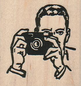 Man With Camera/Large 2 x 2" Rubber Stamp, People Stamp, Man Stamp | eBay