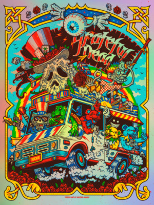 Bottleneck Art Gallery Grateful Dead Rainbow Foil Variant By Juanpa 🚚 ...