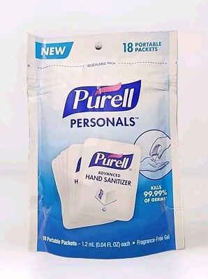 Purell Personals Hand Sanitizer Single Use Packets (18 Portable Packets ...