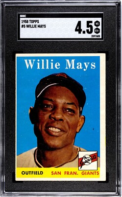 1958 Topps #5 WILLIE MAYS (HOF) San Francisco Giants SGC 4.5 VG ...