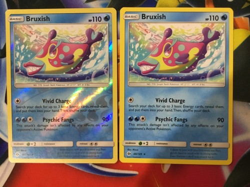 Pokemon Cards 2x Bruxish 48/149 Sun and Moon Rare Reverse, Non Holo ...