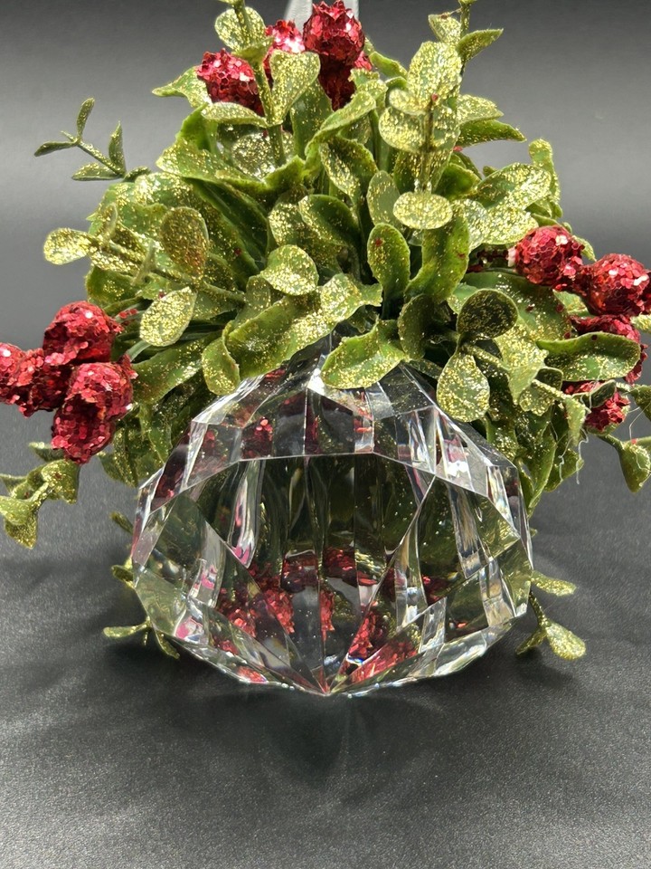 Kissing Crystal Krystals Mistletoe Hanging Christmas Ornament Decor New ...