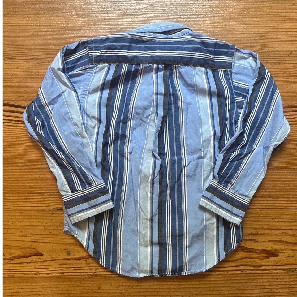 Ralph Lauren blue striped long sleeve button up dress shirt SIZE 4 ...