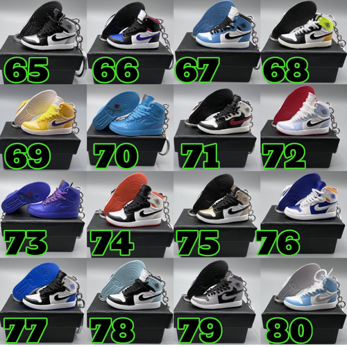 Jordan High Top Low Top Mini Sneaker Key Chains A Pair With Shoe Box | eBay