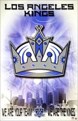LOS ANGELES KINGS 2000's Team Logo Crown/Shield Style NHL Hockey 22x34 ...