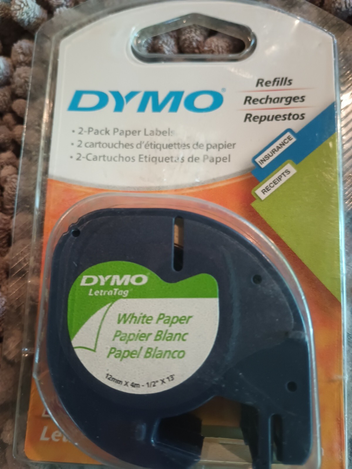 DYMO Refills 2-Pack White Paper Labels 1/2”W x 13”L LetraTag 10697 ...