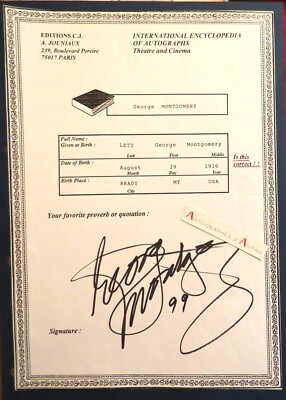George MONTGOMERY acteur américain signature autographe american actor ...