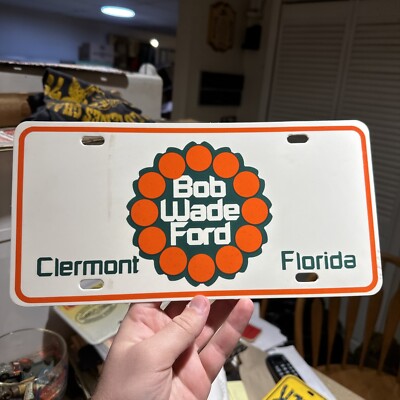 1980s Bob Wade Ford License Plate Clermont Florida License Plate Tag ...