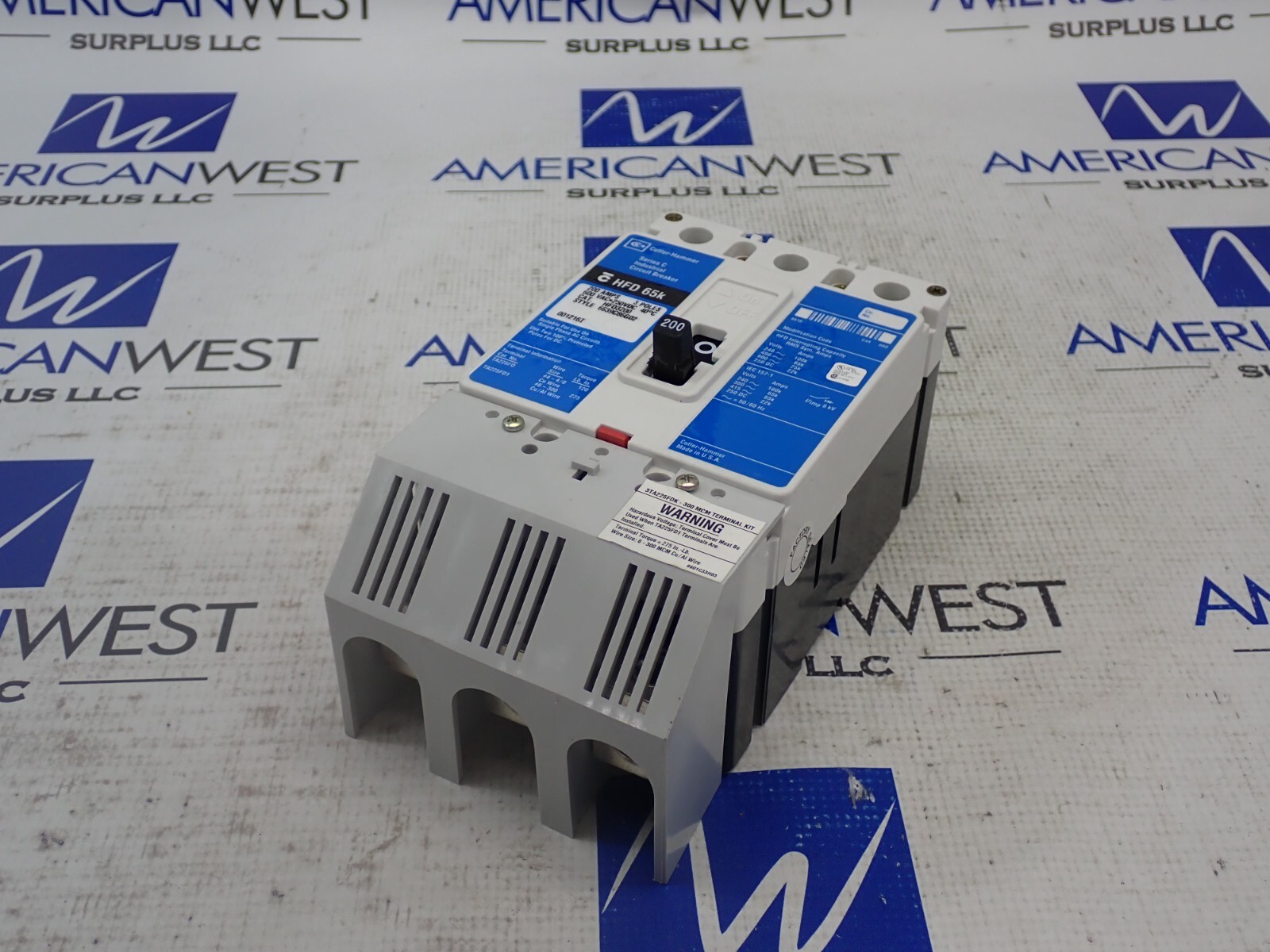 New Cutler Hammer HFD3200 3 Pole 200 Amp 600 Volt 65kA@480V Circuit ...