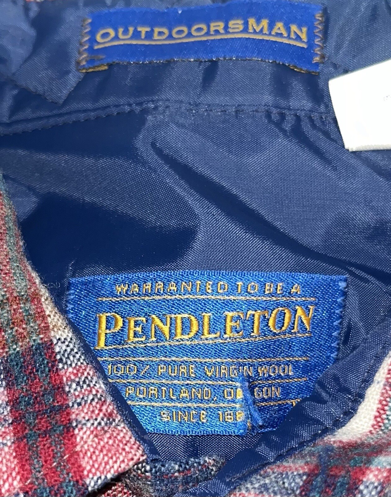 PENDLETON Mens Vintage 100% Virgin Wool Flannel Plaid… - Gem