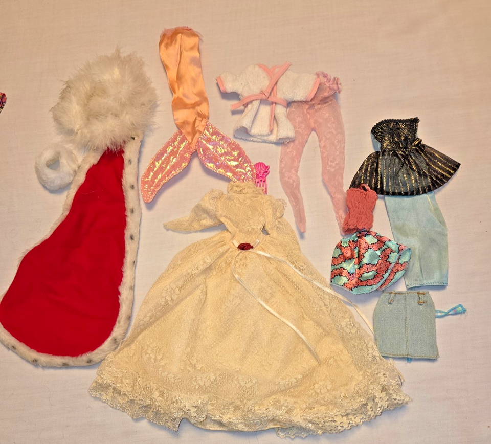 Barbie Doll Clothing 25+ Outfits Lot Gowns Casual Dresses Shoes ...