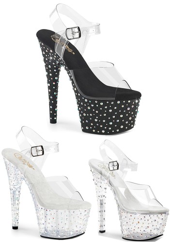 Pleaser STARDANCE-708 7 Inch Heel, 2 3/4 Inch Platform Ankle Strap ...