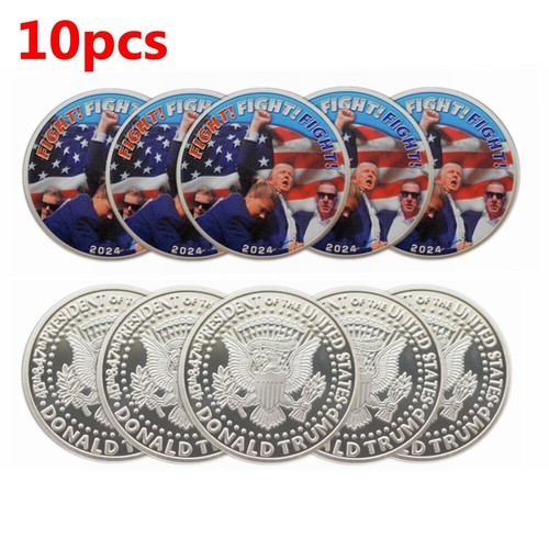 10pcs USA President 2024 Donald Trump Fight Shooting Assassination ...