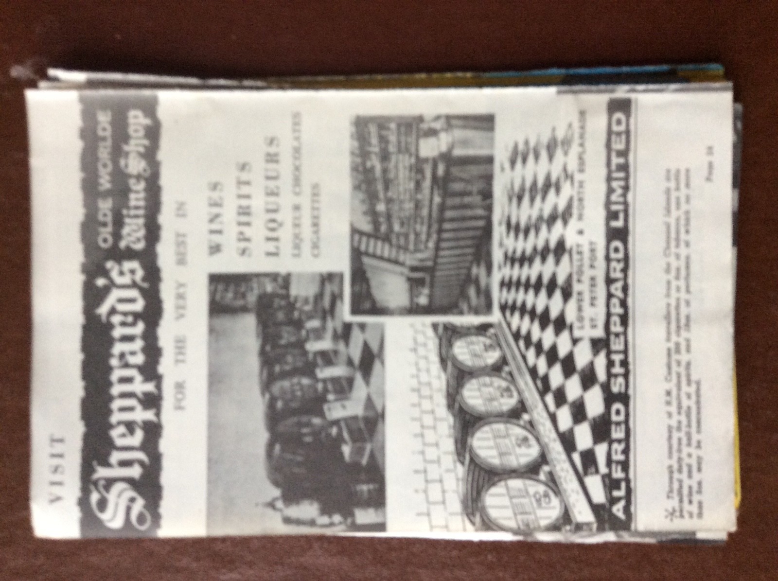 da2 ephemera 1964 guernsey advert sheppard's wine shop alfred sheppard ...