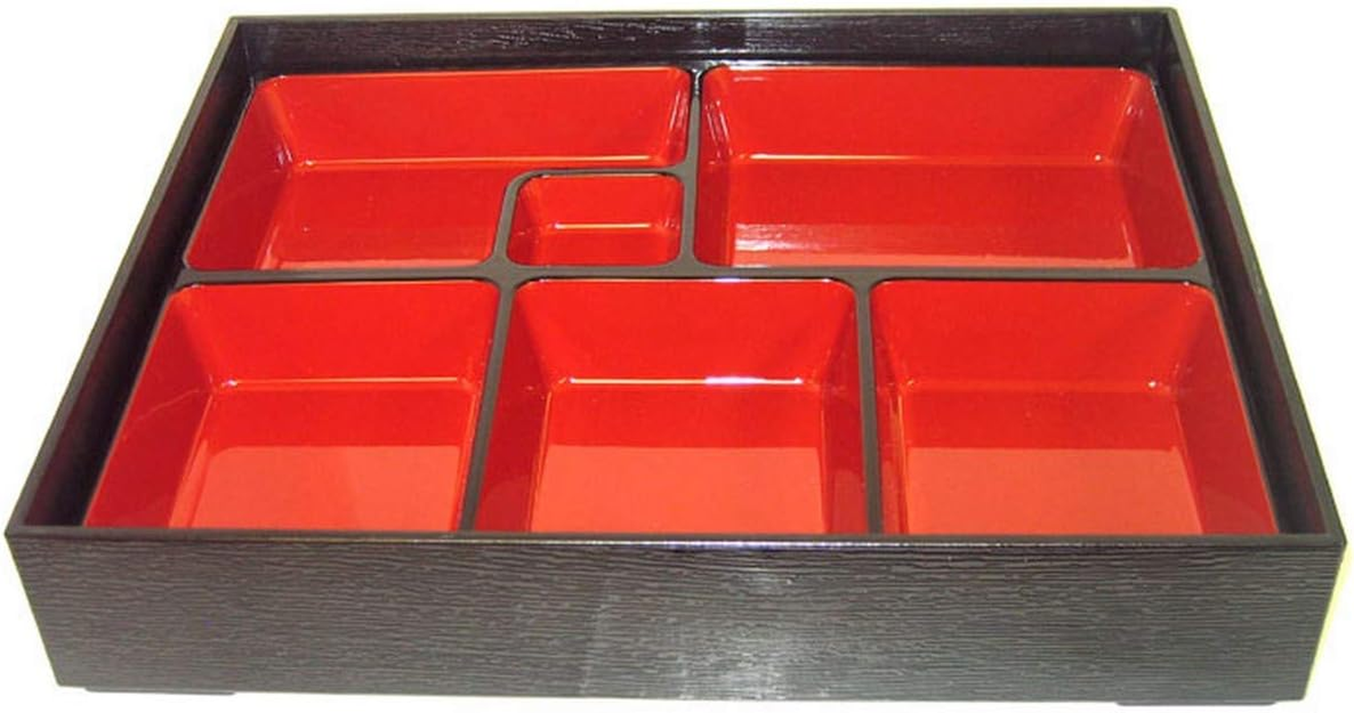 1591, Red and Black Japanese Traditional Plastic Lacquered Lunch Bento ...