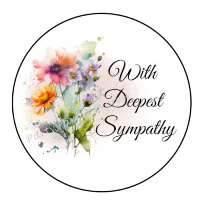 WITH DEEPEST SYMPATHY ENVELOPE SEALS LABELS STICKERS PARTY FAVORS | eBay